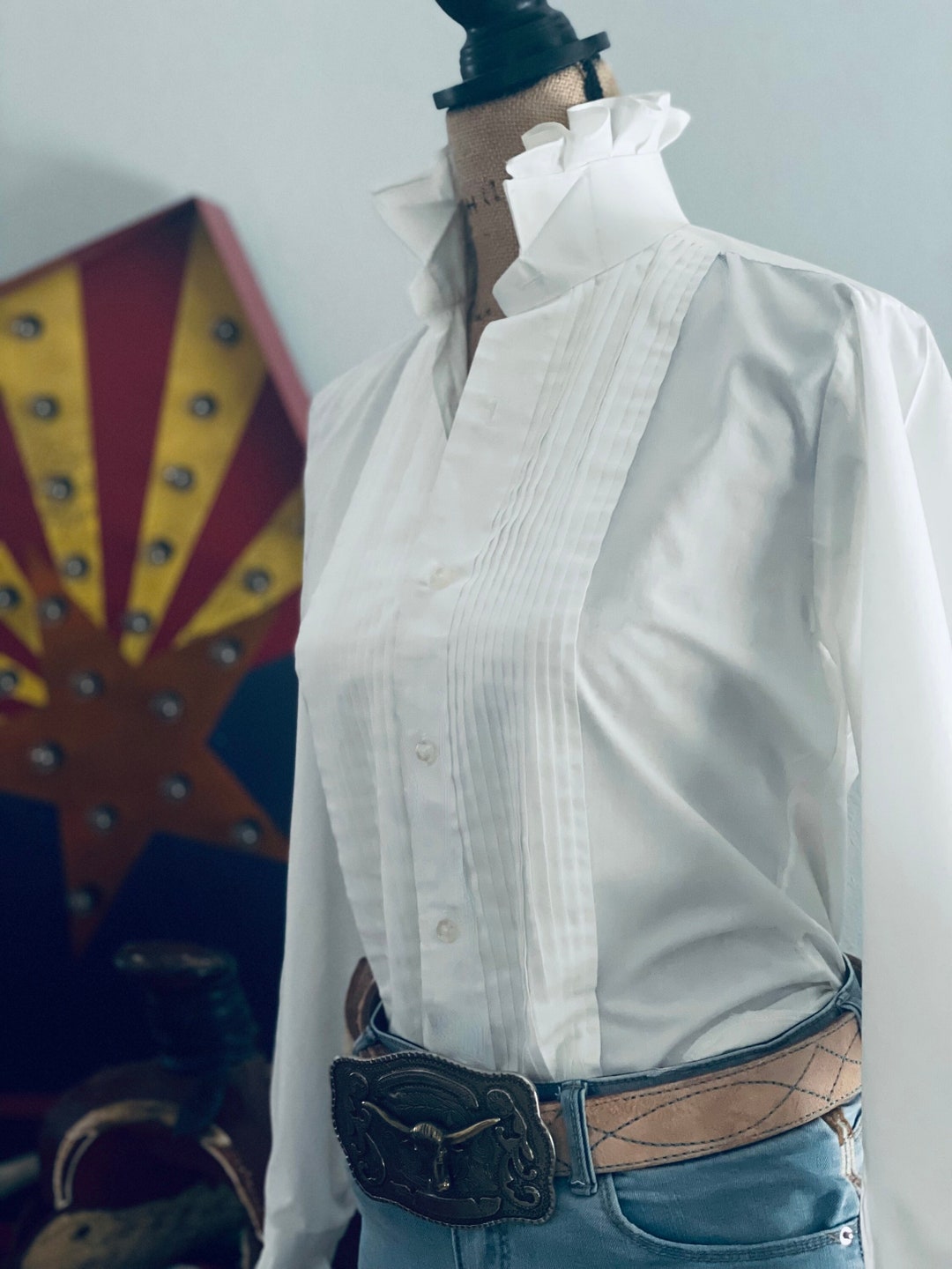 Classic Wing Tip Ruffle Collar White Tuxedo Shirt Reimagined Style - Etsy