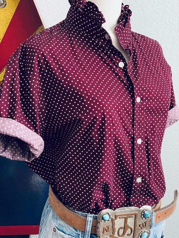 Maroon And White Polka Dot