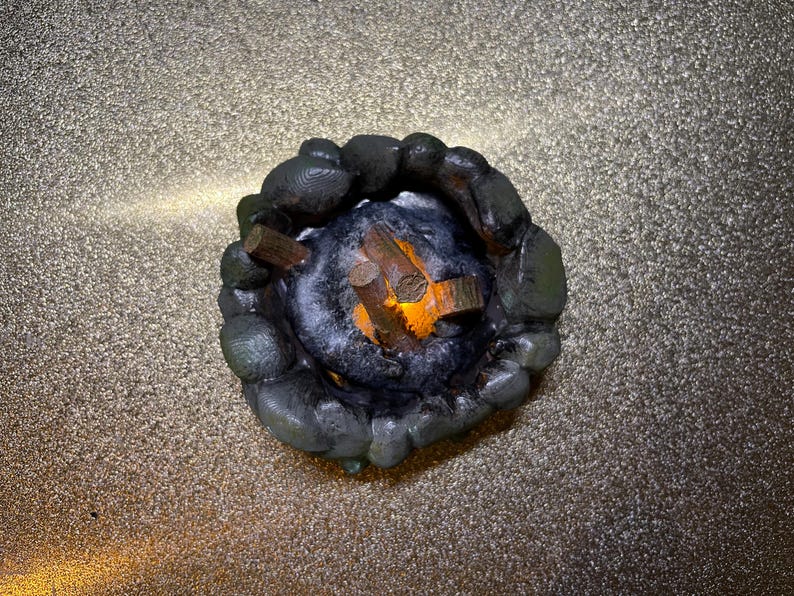 Painted Campfire Miniature With Glowing / Flickering LED Fire for Table ...