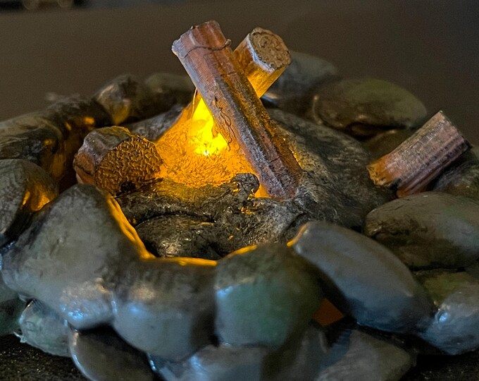 Painted Campfire Miniature With Glowing / Flickering LED Fire for Table ...