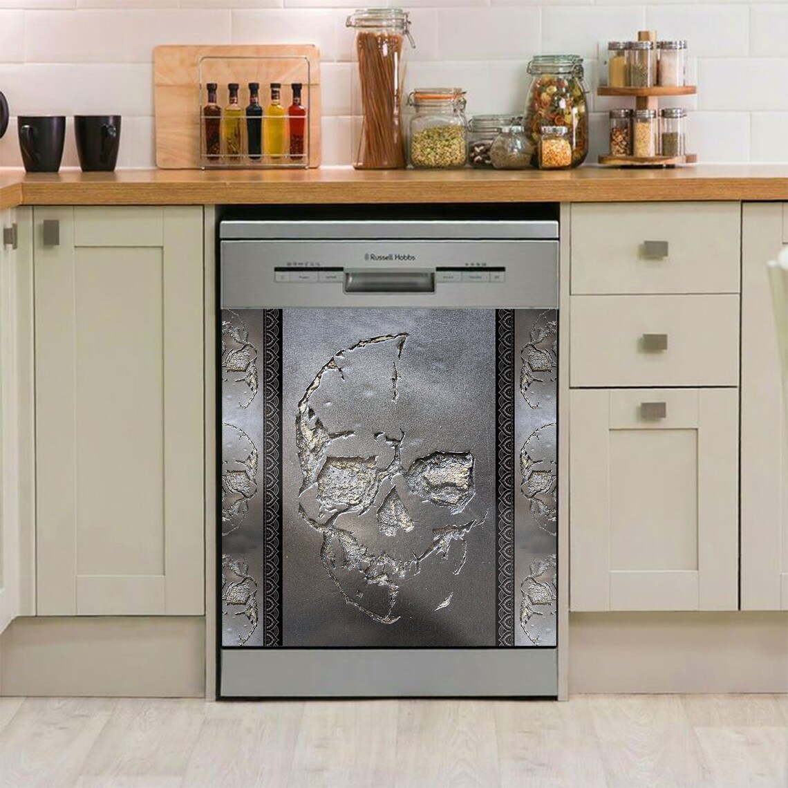Skull Face Wall Dishwasher Covers,magnetic Dishwasher Cover,dishwasher ...
