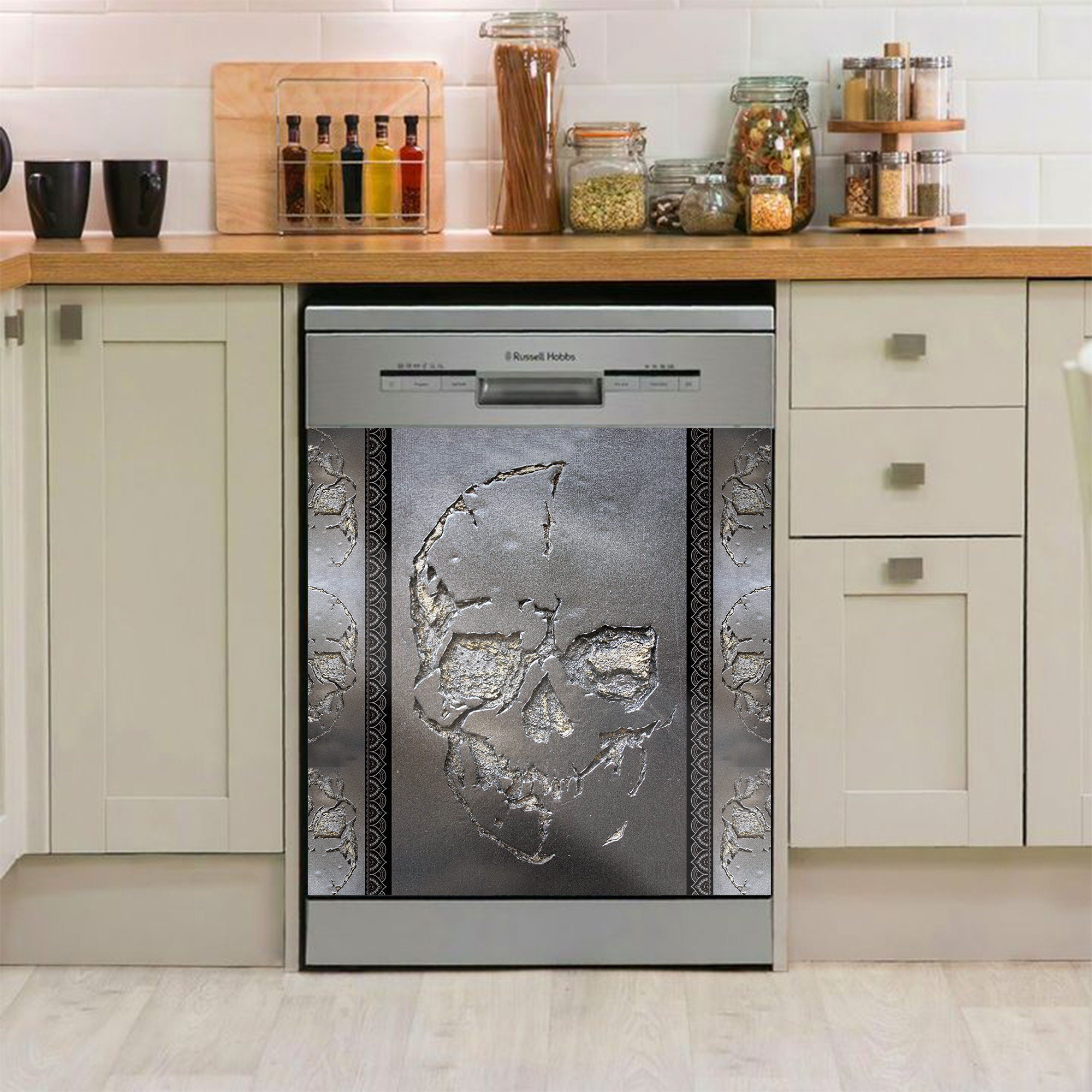 Skull Face Wall Dishwasher Covers,magnetic Dishwasher Cover,dishwasher ...