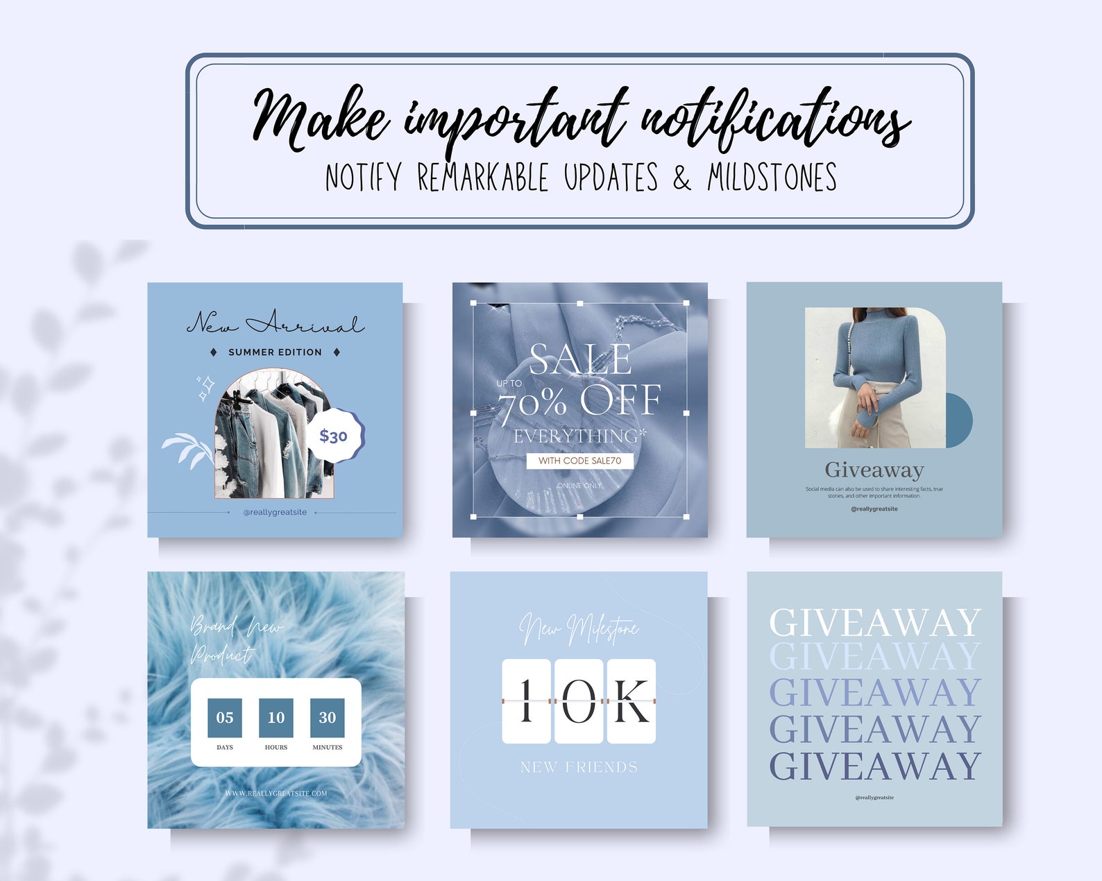 50 Blue Instagram Templates for Aesthetic Instagram Post Social Media ...