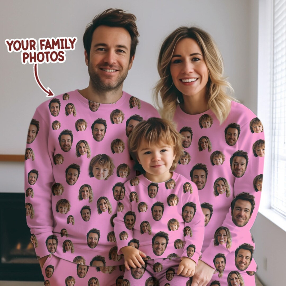 Customized Face Portrait Pajama Set Using Face Photo Gift for - Etsy