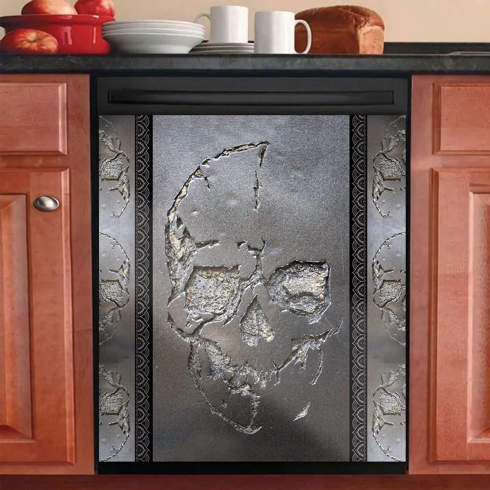 Skull Face Wall Dishwasher Covers,magnetic Dishwasher Cover,dishwasher ...