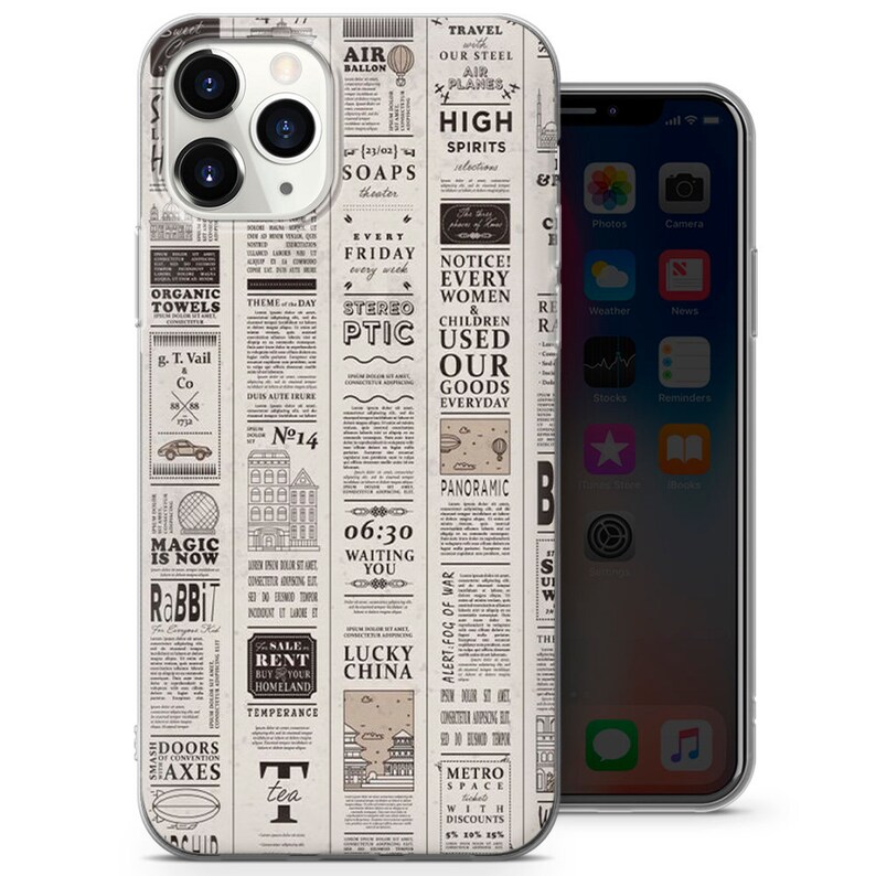 Vintage Phone Case Newspaper Cover for Iphone 13 Pro 12 11 | Etsy