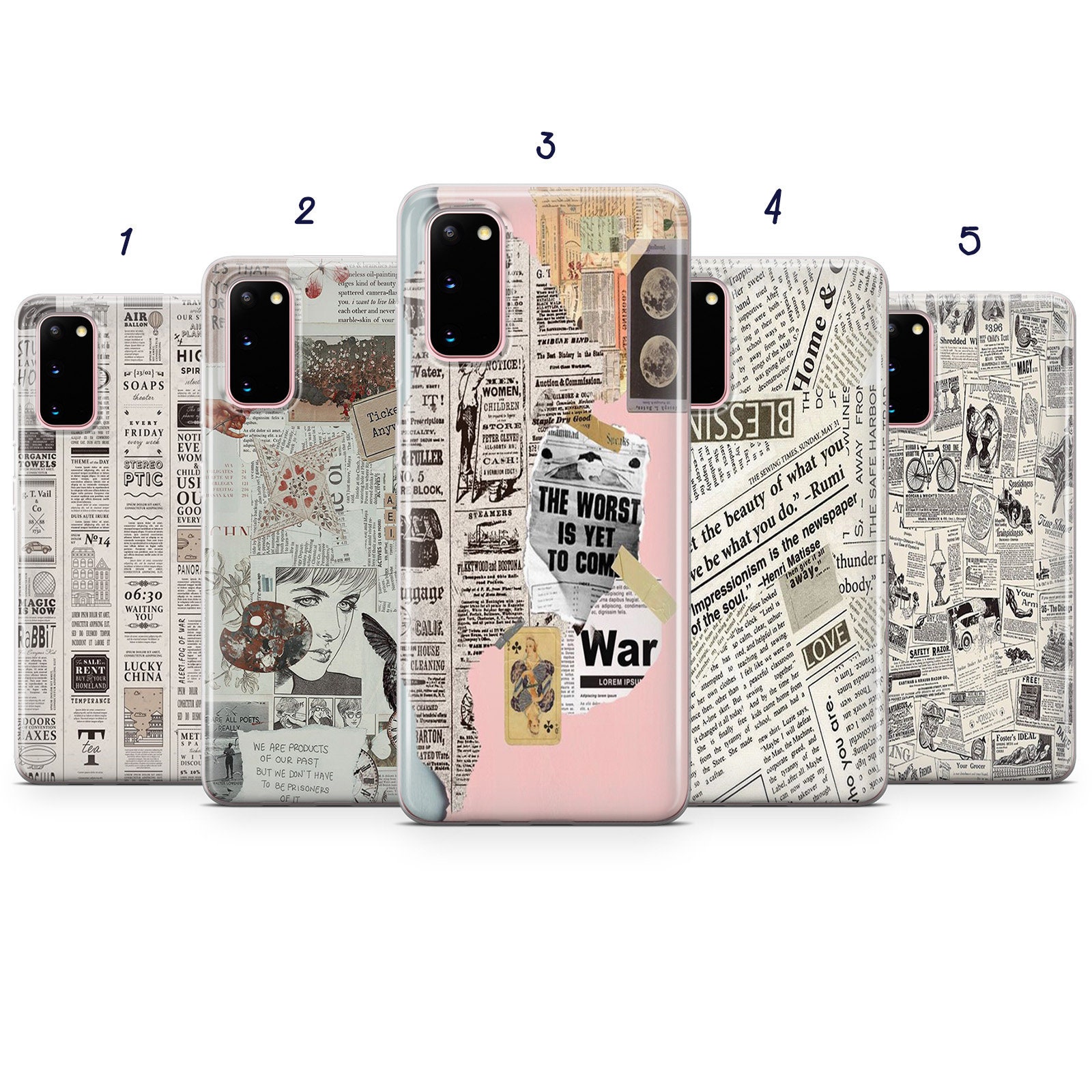 Vintage Phone Case Newspaper Cover for Iphone 13 Pro 12 11 | Etsy