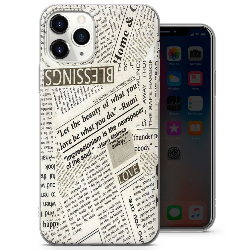 Vintage Phone Case Newspaper Cover for Iphone 13 Pro 12 11 | Etsy
