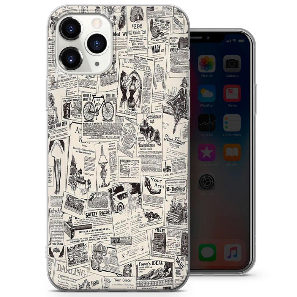 Vintage Phone Case Newspaper Cover for Iphone 13 Pro 12 11 | Etsy