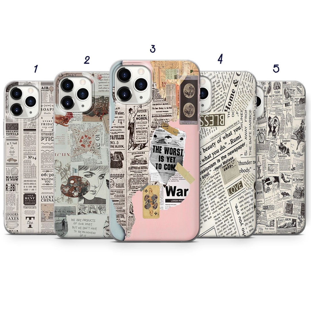 Vintage Phone Case Newspaper Cover for iPhone 14 Pro 13 12 - Etsy