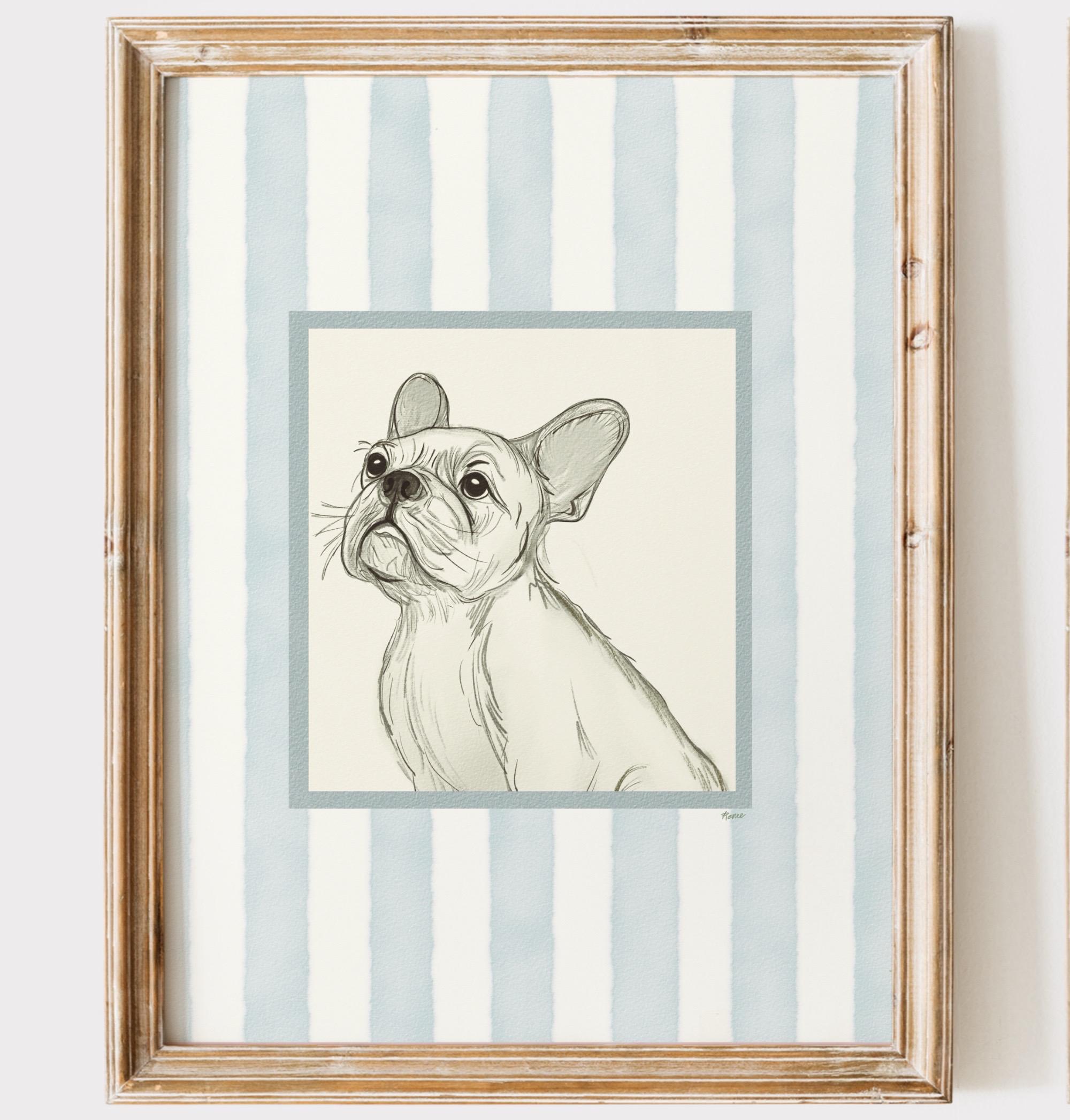 Watercolor French Bulldog Art Print – Colorful Frenchie Illustration ...