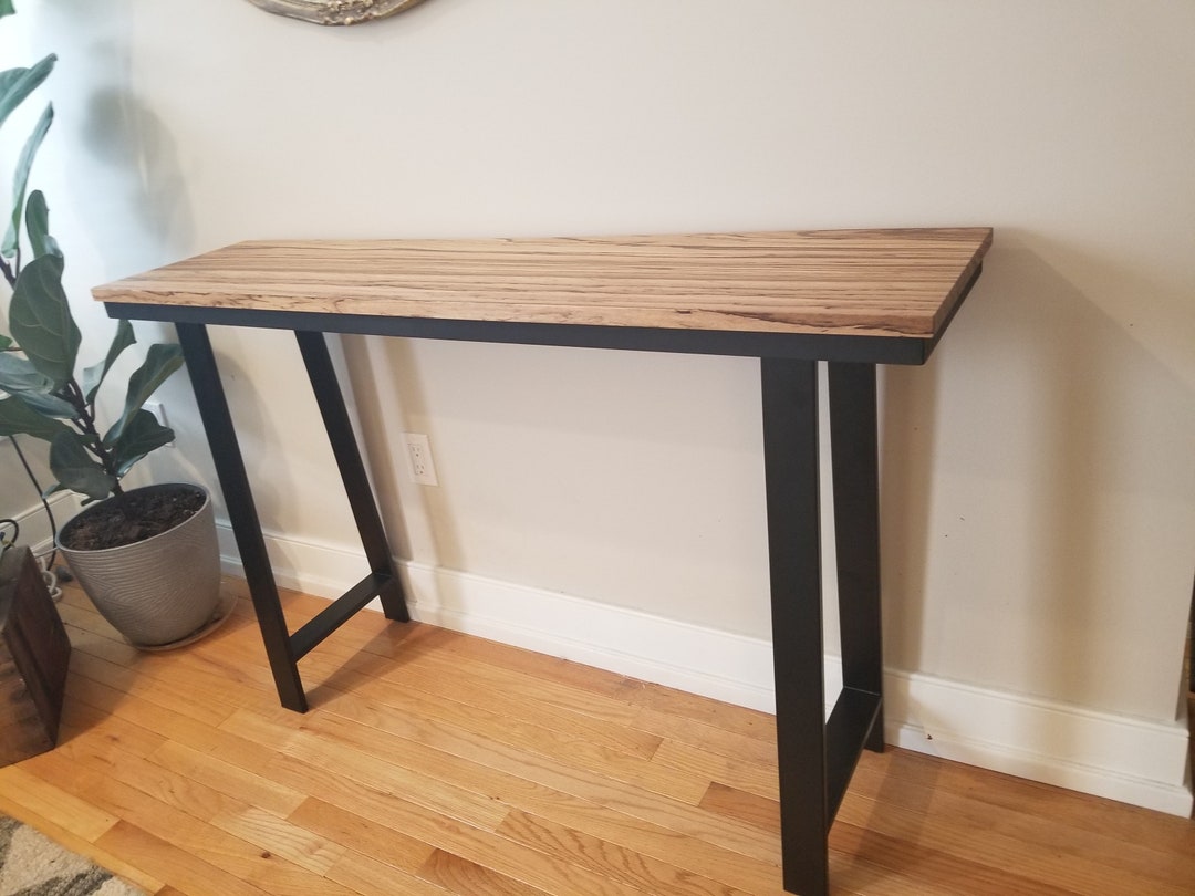 Beautiful Zebrawood Console Table With Metal Legs - Etsy