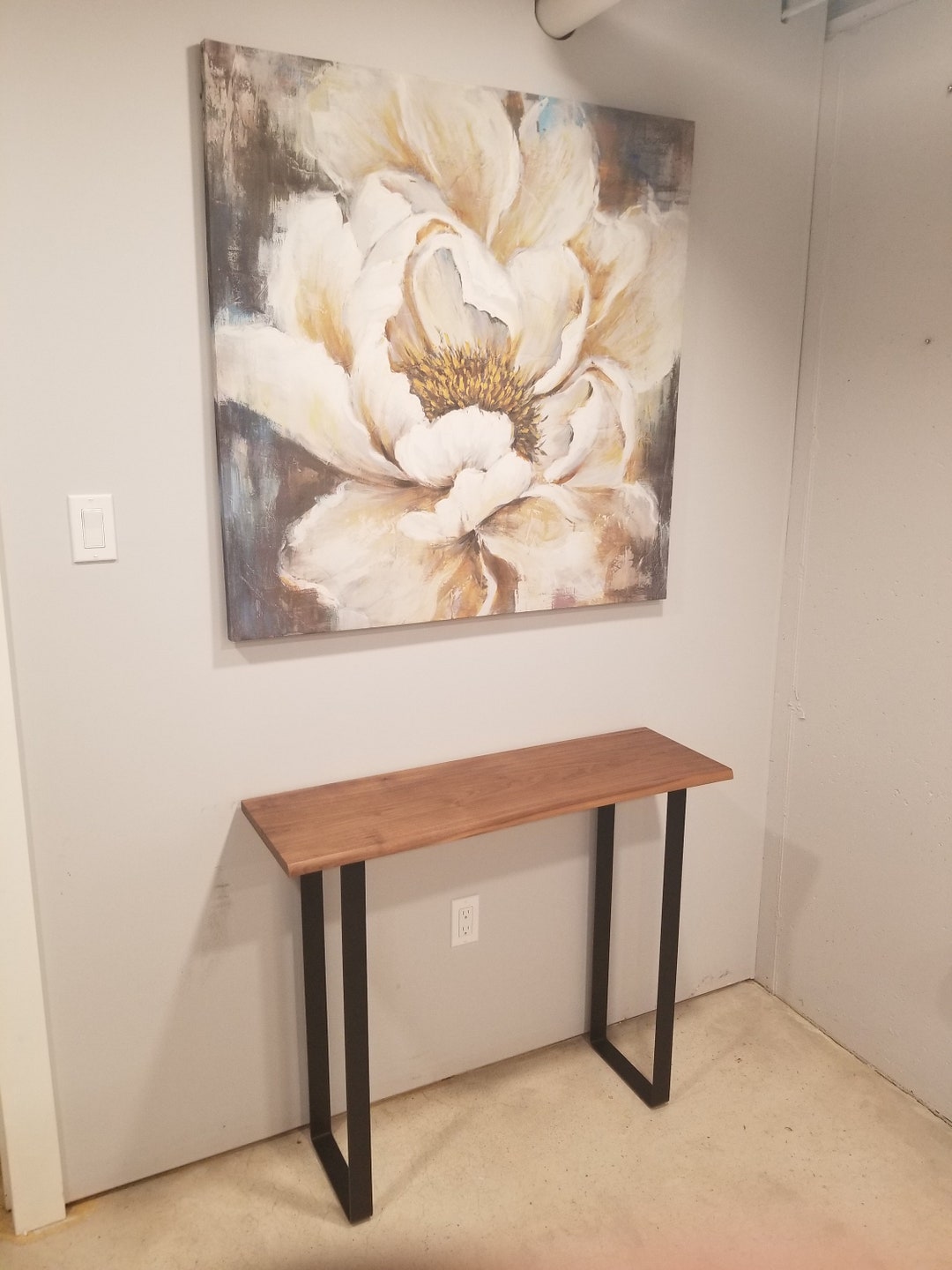 Modern Live Edge Walnut Console Table - Etsy