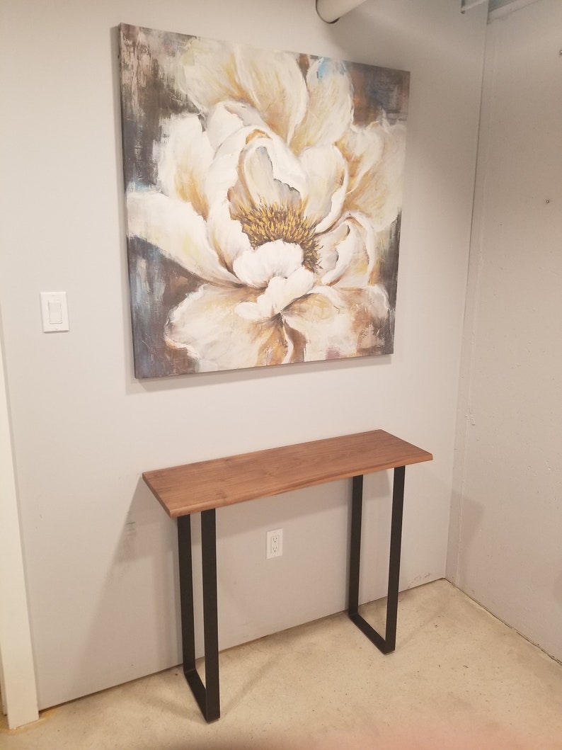 Modern Live Edge Walnut Console Table - Etsy
