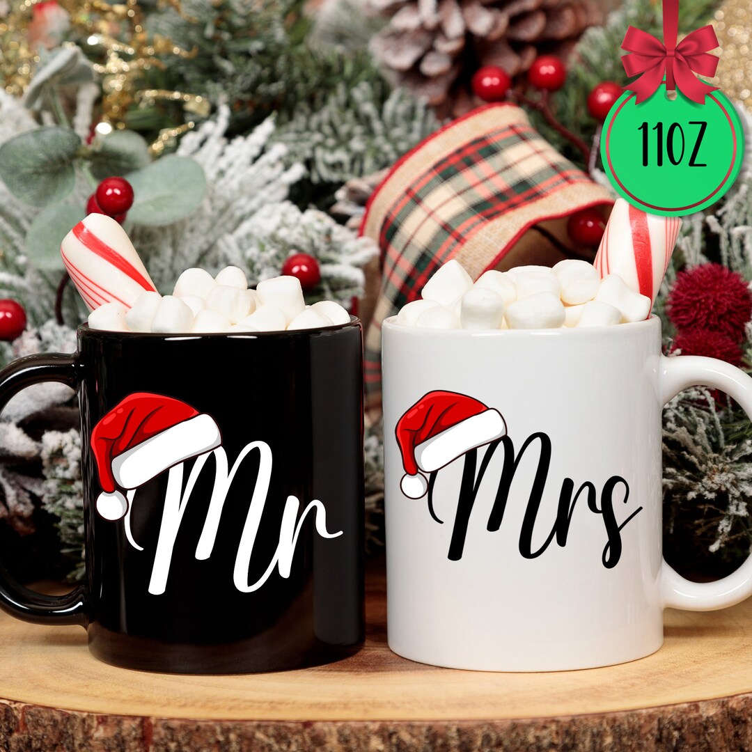 Christmas Couple Matching Mugs Christmas Mugs For Couple Mr Etsy Uk