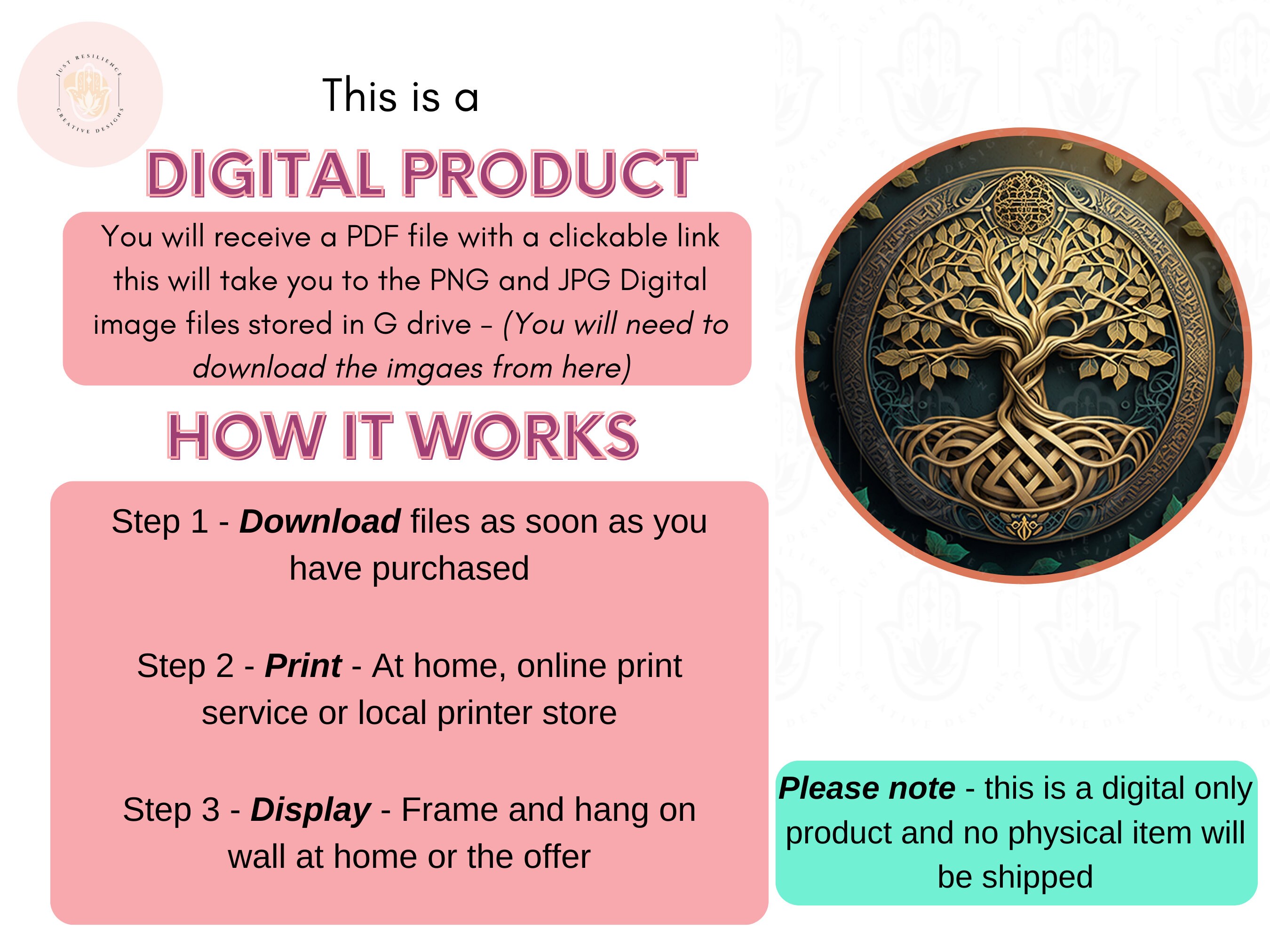 Crann Bethadh PNG, Celtic Tree of Life Images, Digital Download, JPG ...