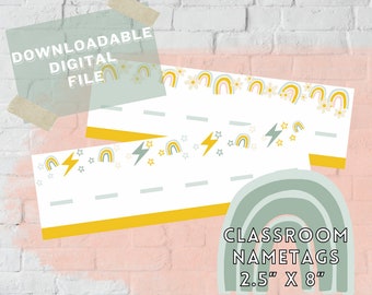 Table Numbers & Desk Name Tags Groovy Garden Retro Decor Editable ...