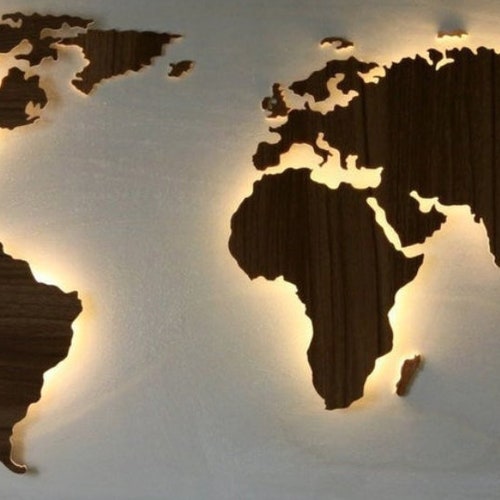 World Map Svg. World Map Laser Cut Template. Cnc File Vector - Etsy