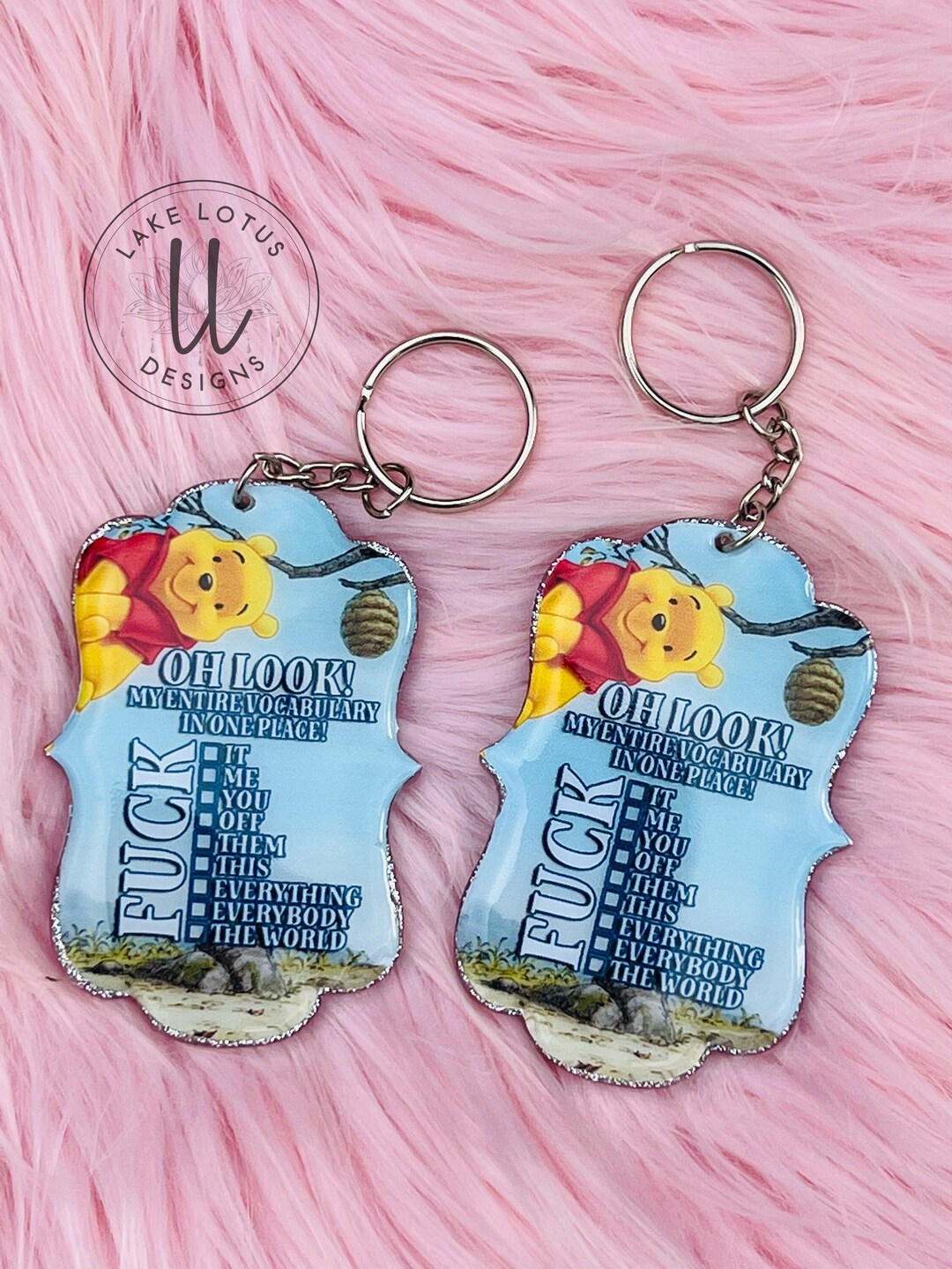 Funny Keychain Words Cute Keychains Sassy Keychains Winnie Keychains - Etsy