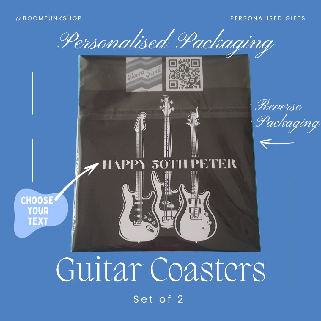 Guitar Coasters, Gifts for Musicians, Guitar Player Gifts, 2 Set ...