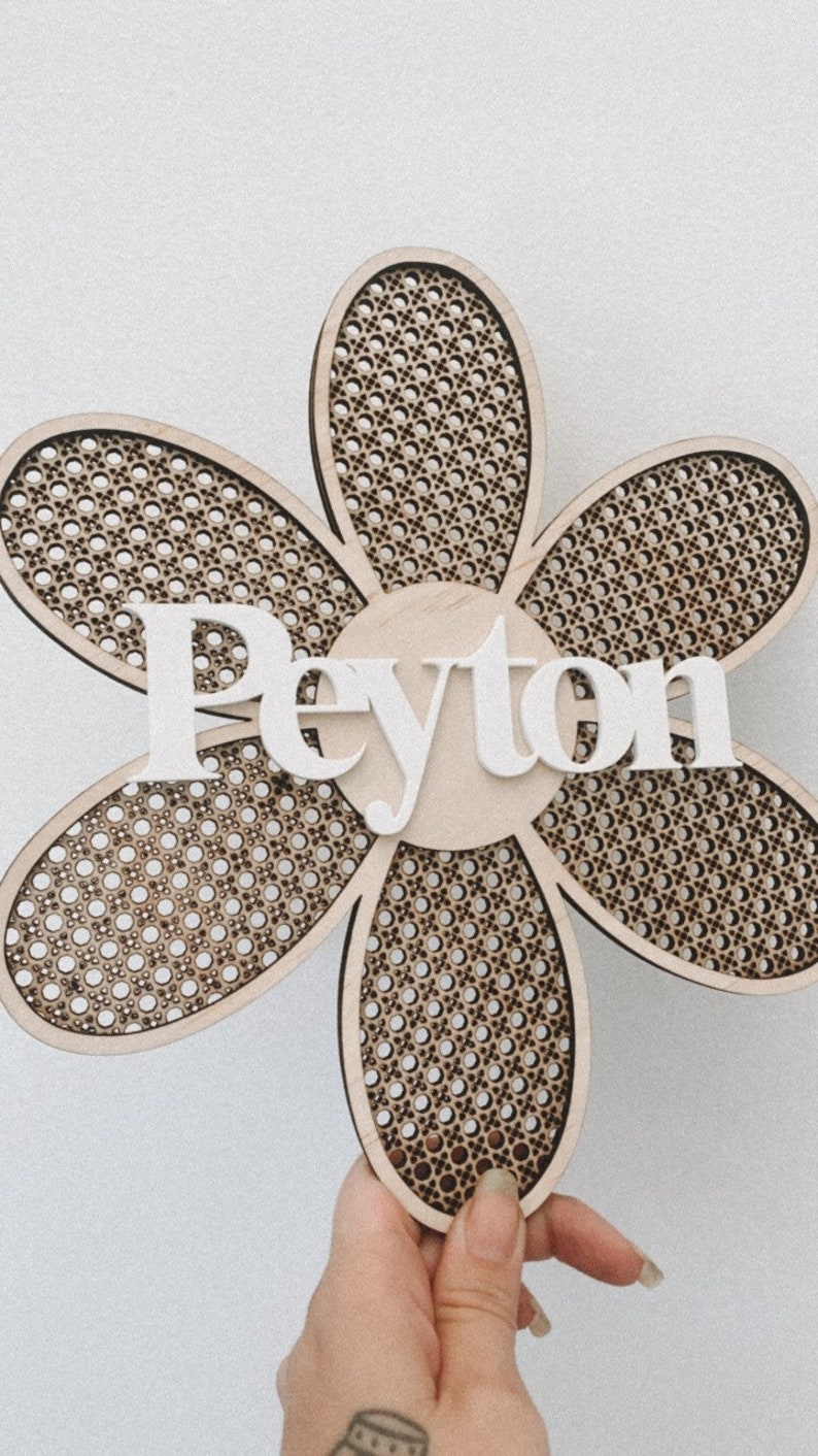 Personalised Rattan Flower Set Rattan Daisy Boho Daisys Rattan Flower ...