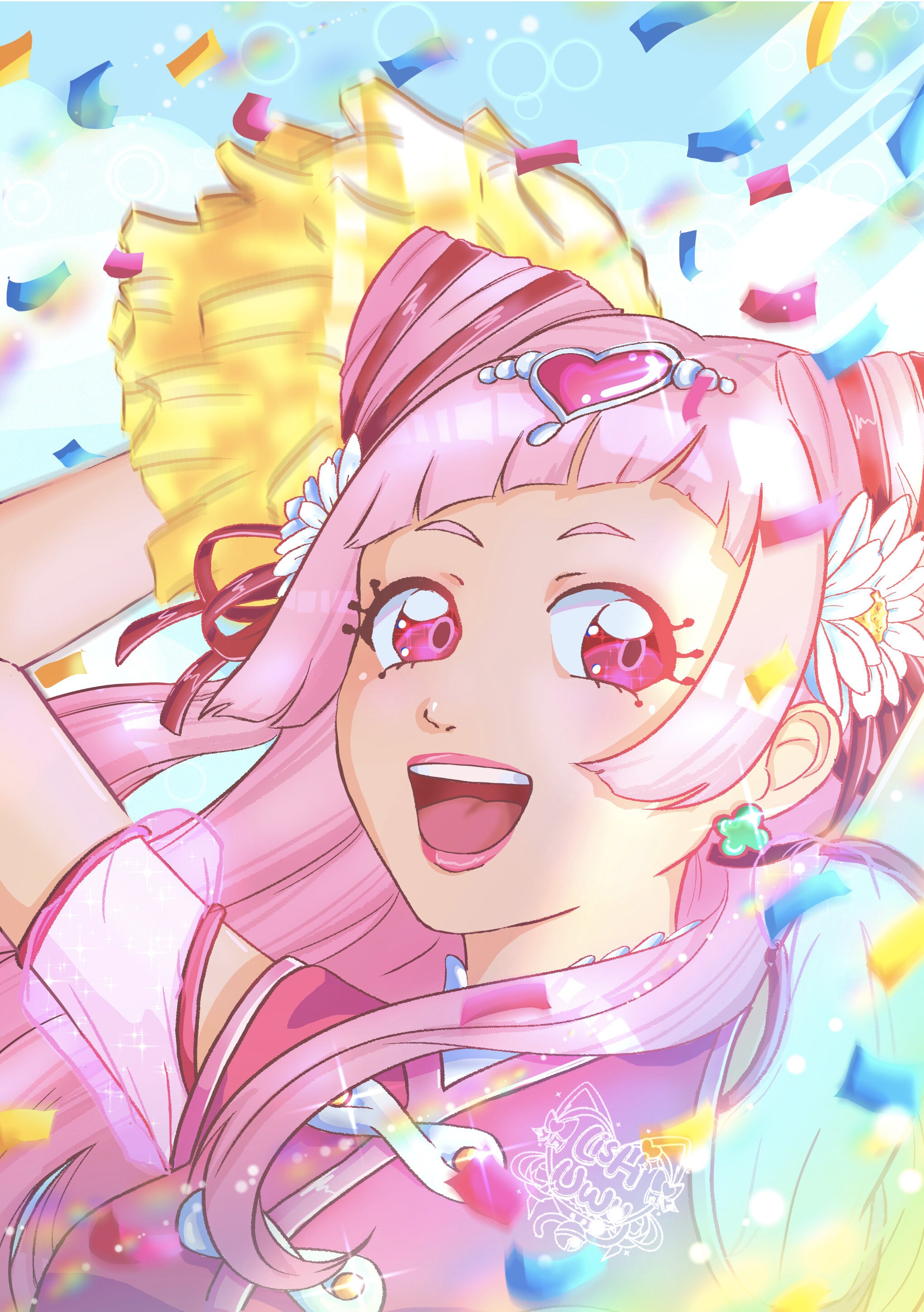 Yell Hugtto Precure Magical Girl Print Art Print Pastel Animecore ...