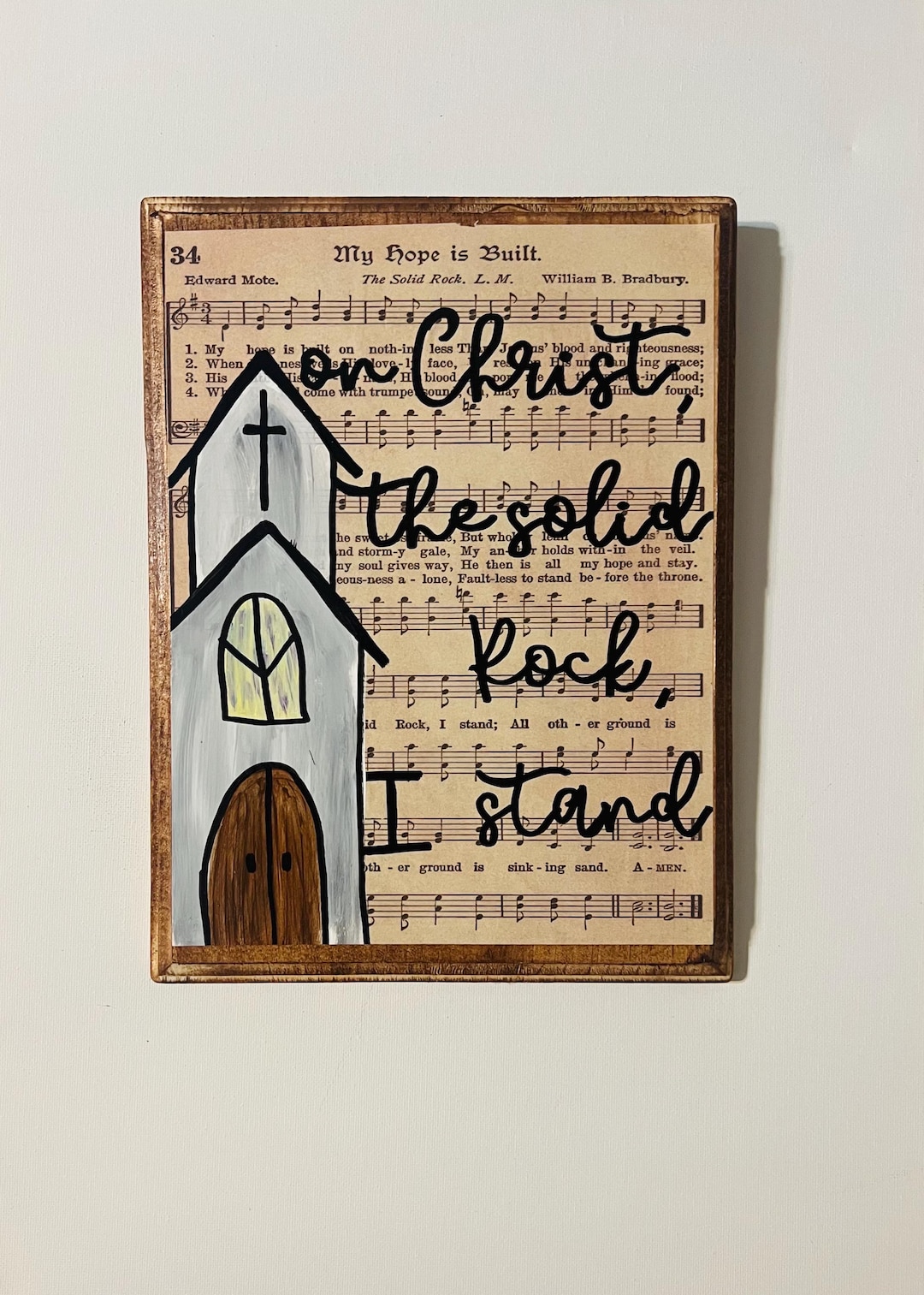 Christ the Solid Rock Painted Hymn - Etsy