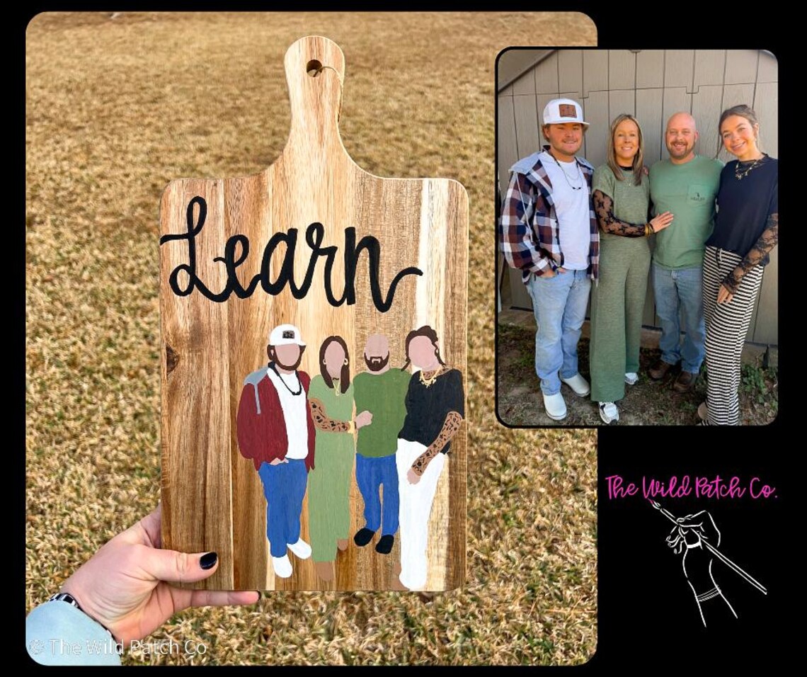 Family Portrait Wooden Board - Etsy