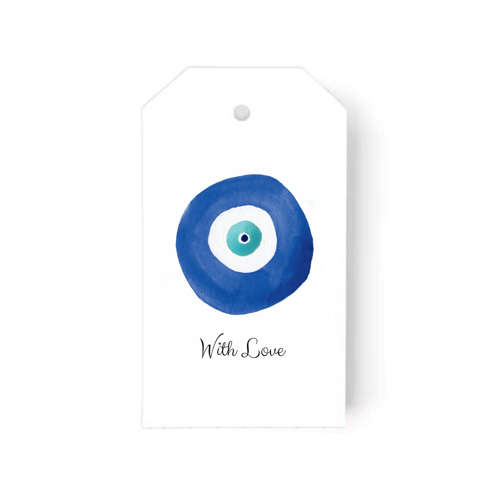 Custom Gift Tags: Personalized Watercolor Evil Eye - Etsy
