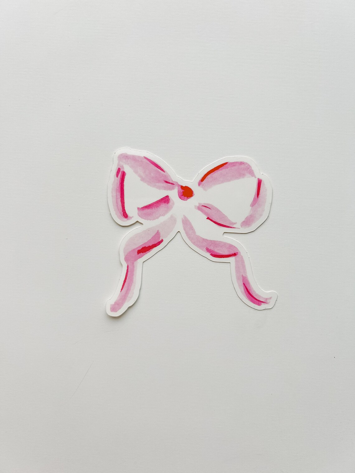 Sticker: Watercolor Pink Bow - Etsy