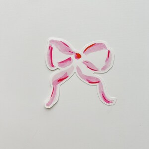 Sticker: Watercolor Pink Bow - Etsy