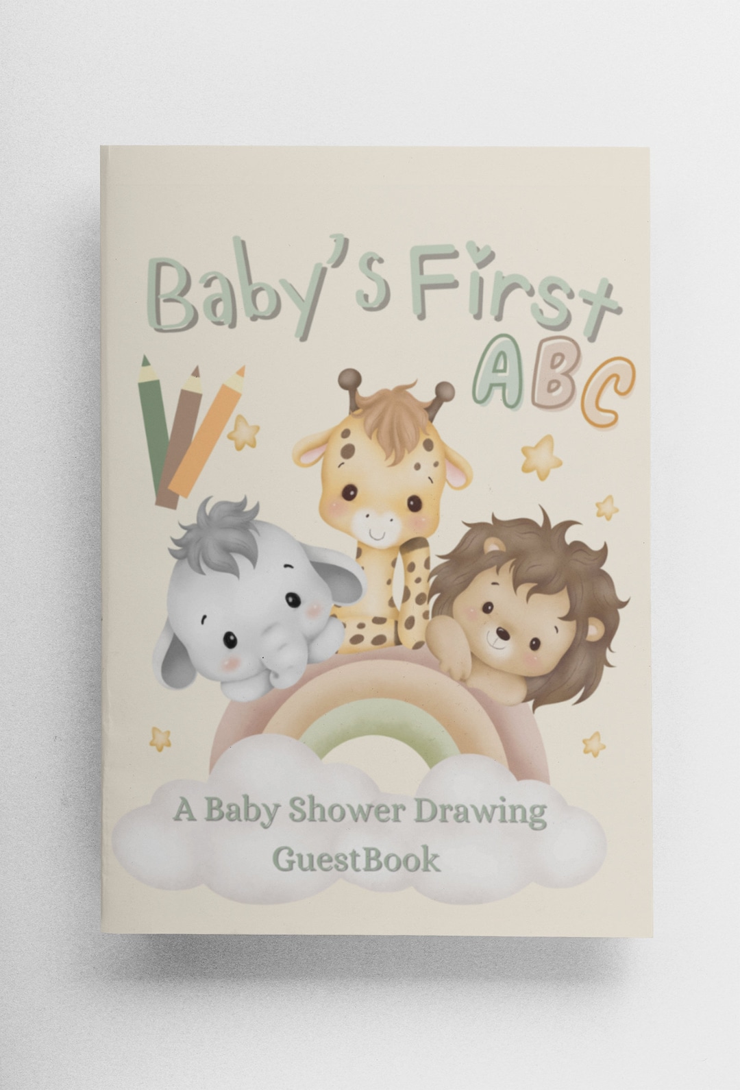 Baby's First ABC Baby Shower Guestbook: Have Your Guests Draw Each ...