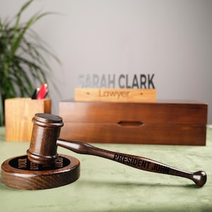 Personalized Judge's Gavel and Sound Block,custom Engraved Handwriting ...