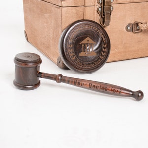 Personalized Judge's Gavel and Sound Block, Custom Engraved Handwriting ...