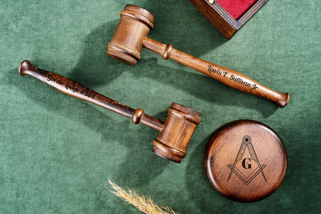 Personalized Masonic Gavel and Sound Block With Wood Box,freemason Past ...