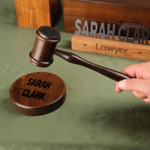 Personalized Judge's Gavel and Sound Block,custom Engraved Handwriting ...