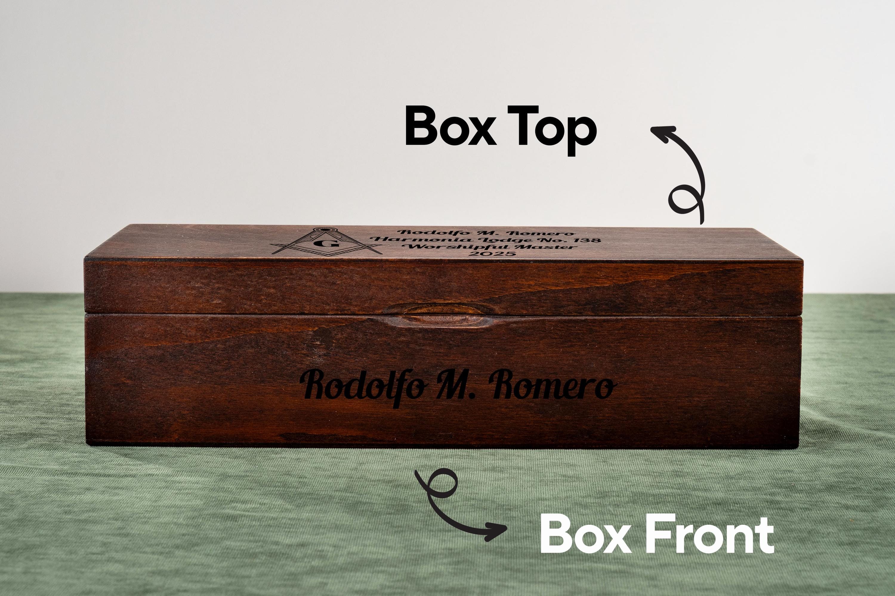 Personalized Masonic Gavel and Sound Block With Wooden Box, Free Mason ...