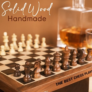 Personalized Handcrafted Wooden Chess Set,travel-friendly Magnetic ...
