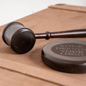 Personalized Judge's Gavel and Sound Block, Custom Engraved Handwriting ...