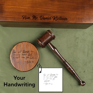 Personalized Judge's Gavel and Sound Block,custom Engraved Handwriting ...