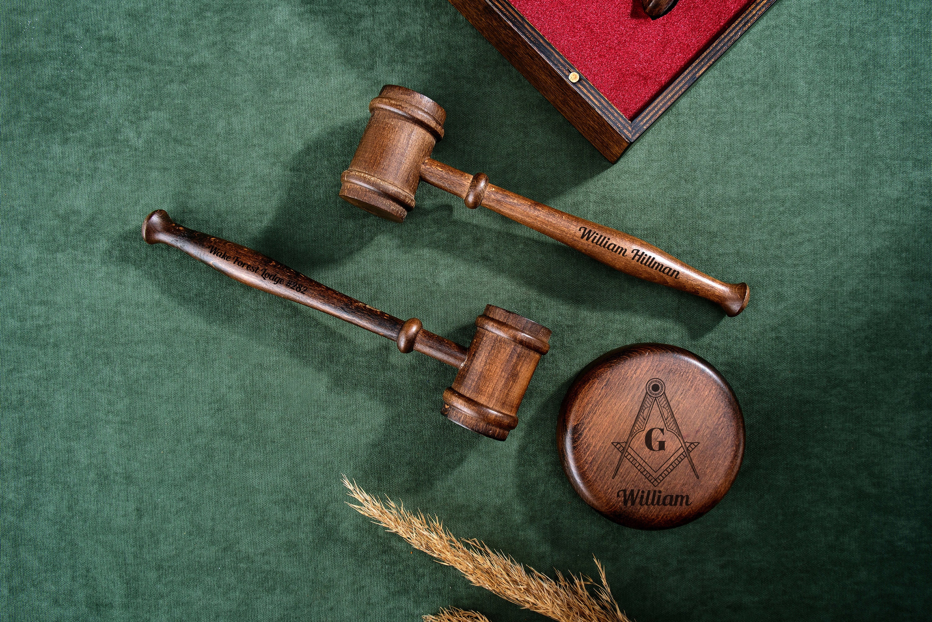 Personalized Masonic Gavel and Sound Block With Wood Box,freemason Past ...