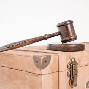 Personalized Judge's Gavel and Sound Block, Custom Engraved Handwriting ...