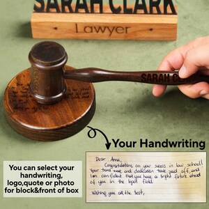 Personalized Judge's Gavel and Sound Block,custom Engraved Handwriting ...