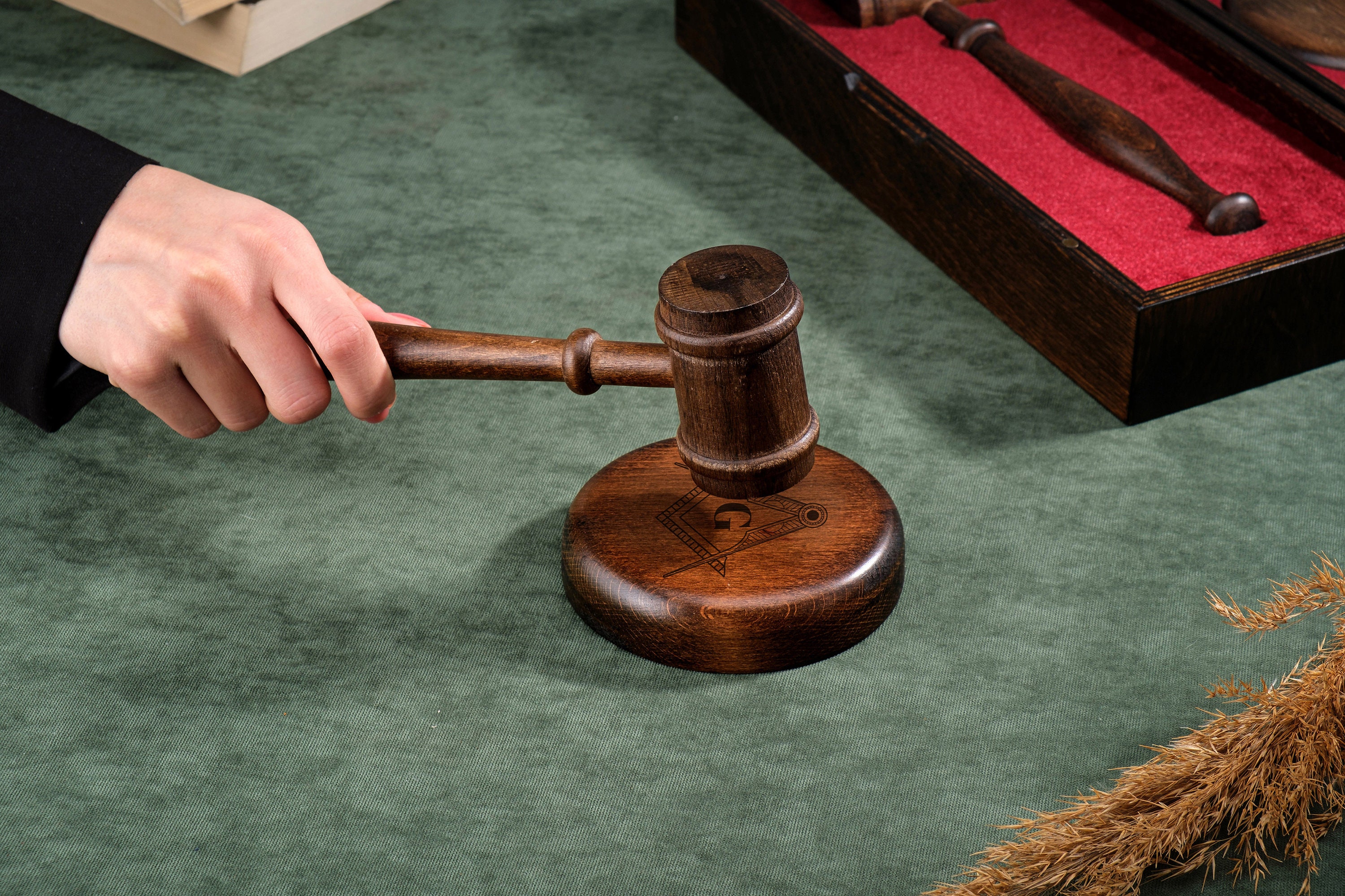 Personalized Masonic Gavel and Sound Block With Wood Box,freemason Past ...