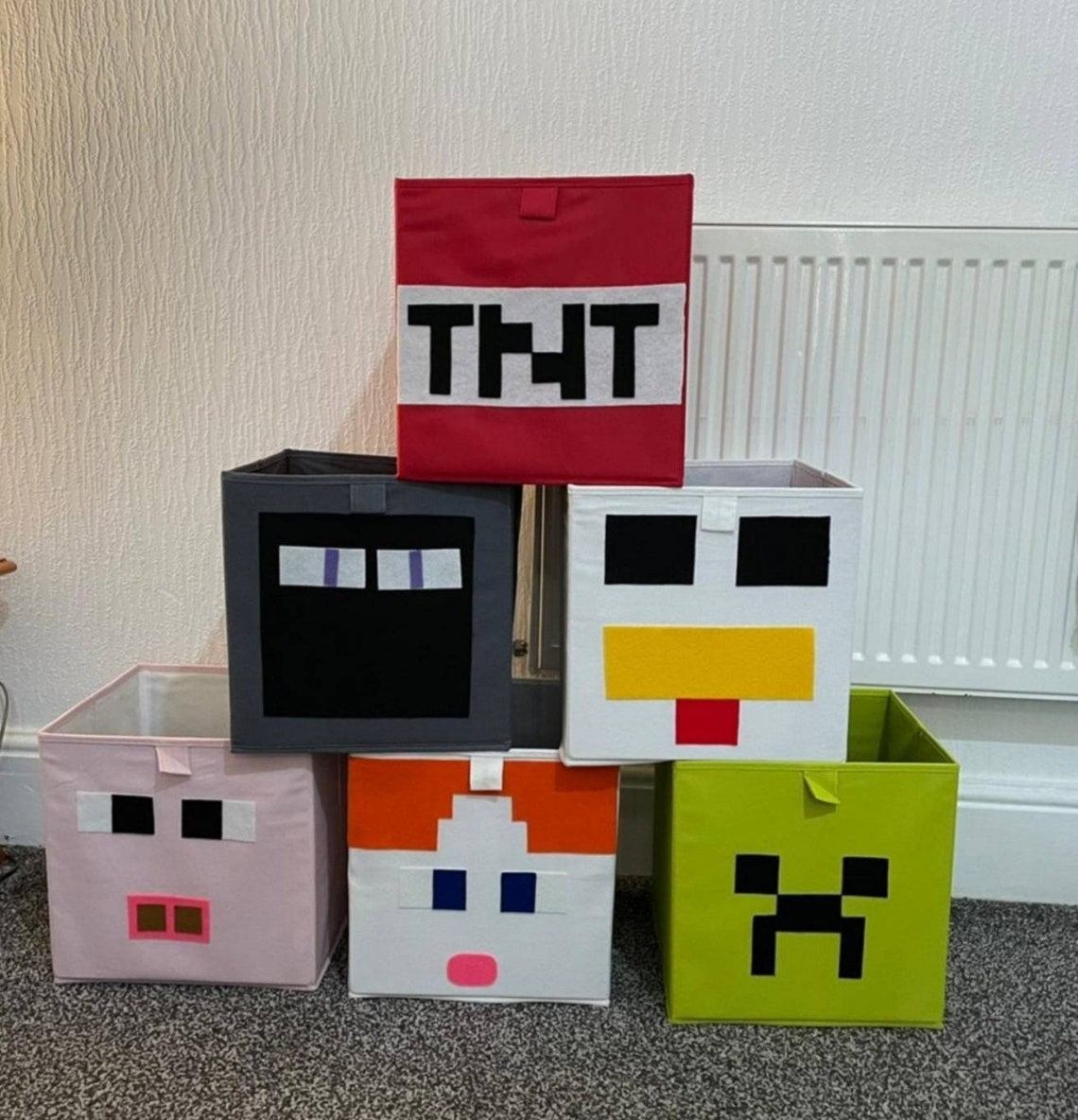 Minecraft como cajas de almacenamiento de personajes hechos a | Etsy
