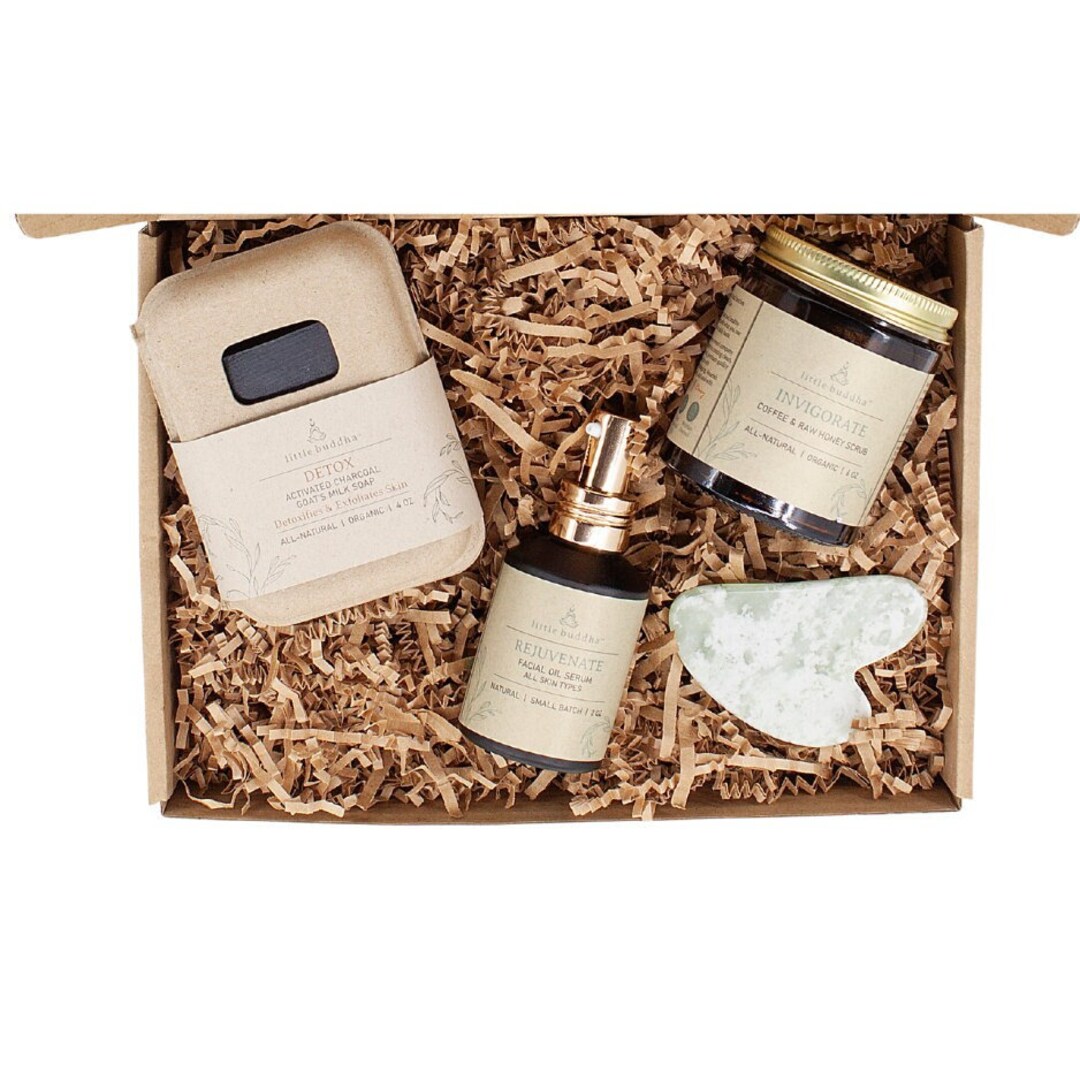 Organic at Home Spa Skin-care Set At-home Spa Gift for Her Facial Oil ...