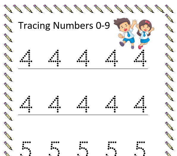 Number Tracing Printable Work Sheets - Etsy