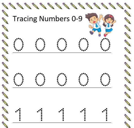 Number Tracing Printable Work Sheets - Etsy