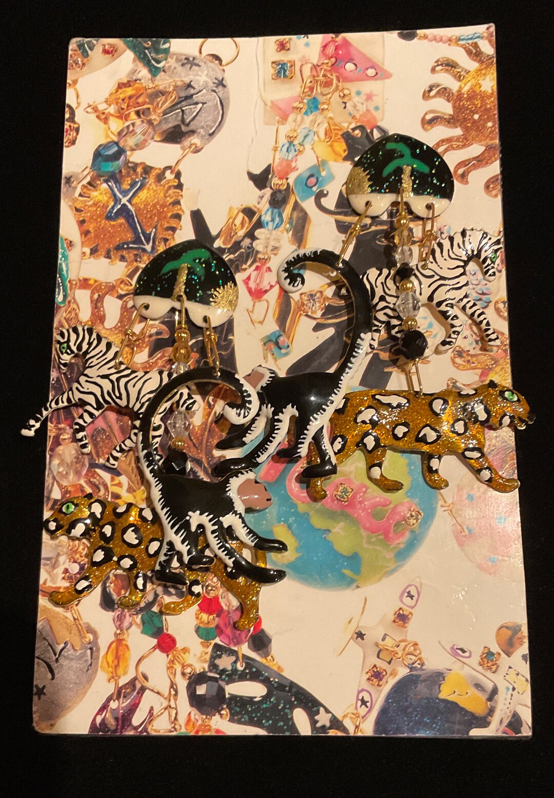 Vintage Lunch at the Ritz-zoo Animal Earrings, Zoo Animal Earrings - Etsy