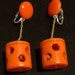 Vintage Orange Bakelite Earrings, 60s Mod Bakelite Earrings - Etsy